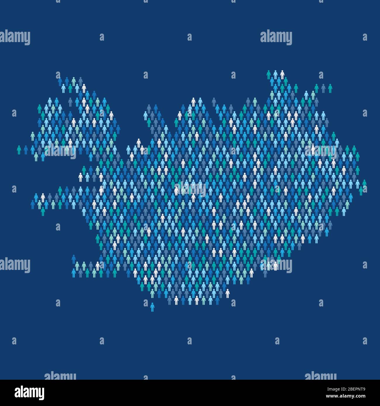 Iceland population infographic. Map made from stick figure people Stock ...