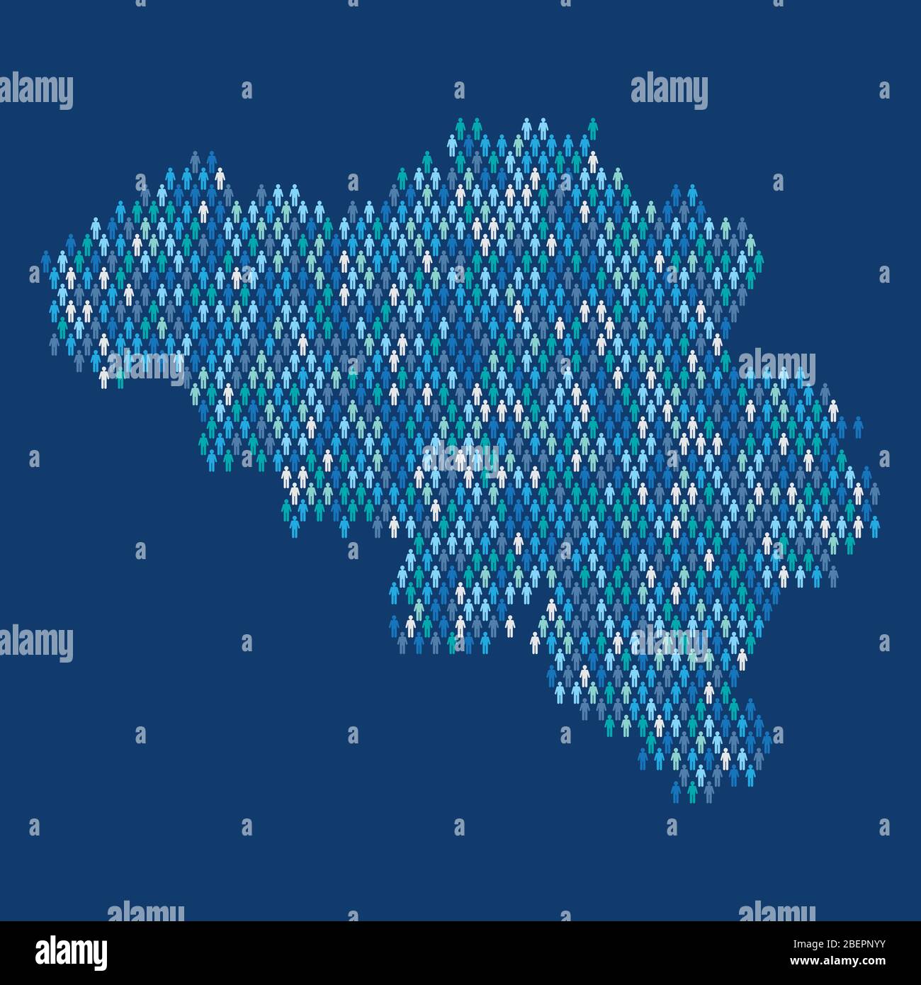 Belgium population infographic. Map made from stick figure people Stock ...