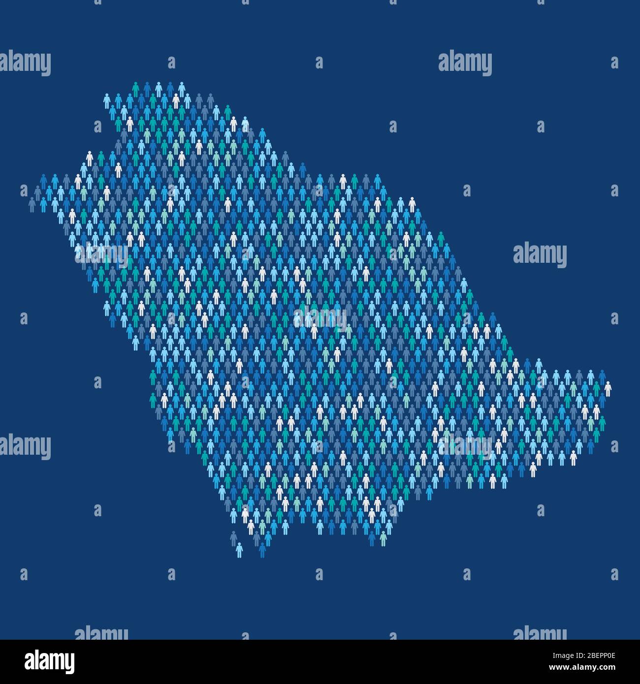Saudi Arabia population infographic. Map made from stick figure people ...