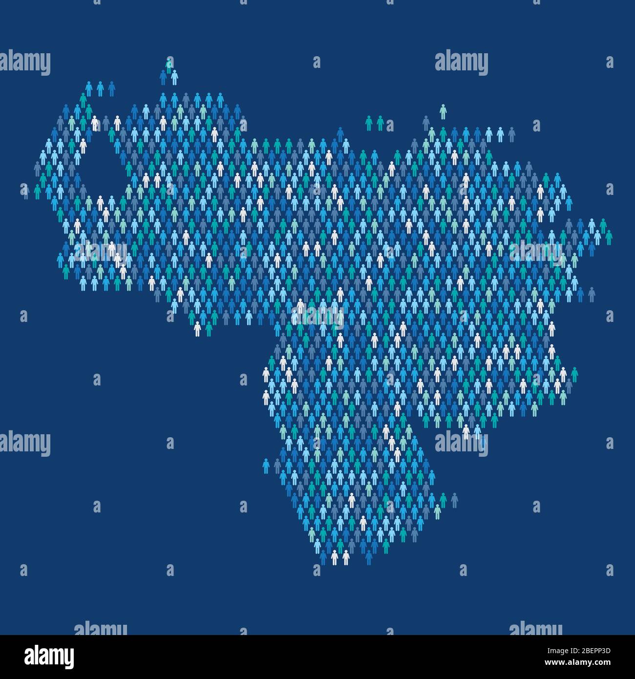 Venezuela population infographic. Map made from stick figure people ...