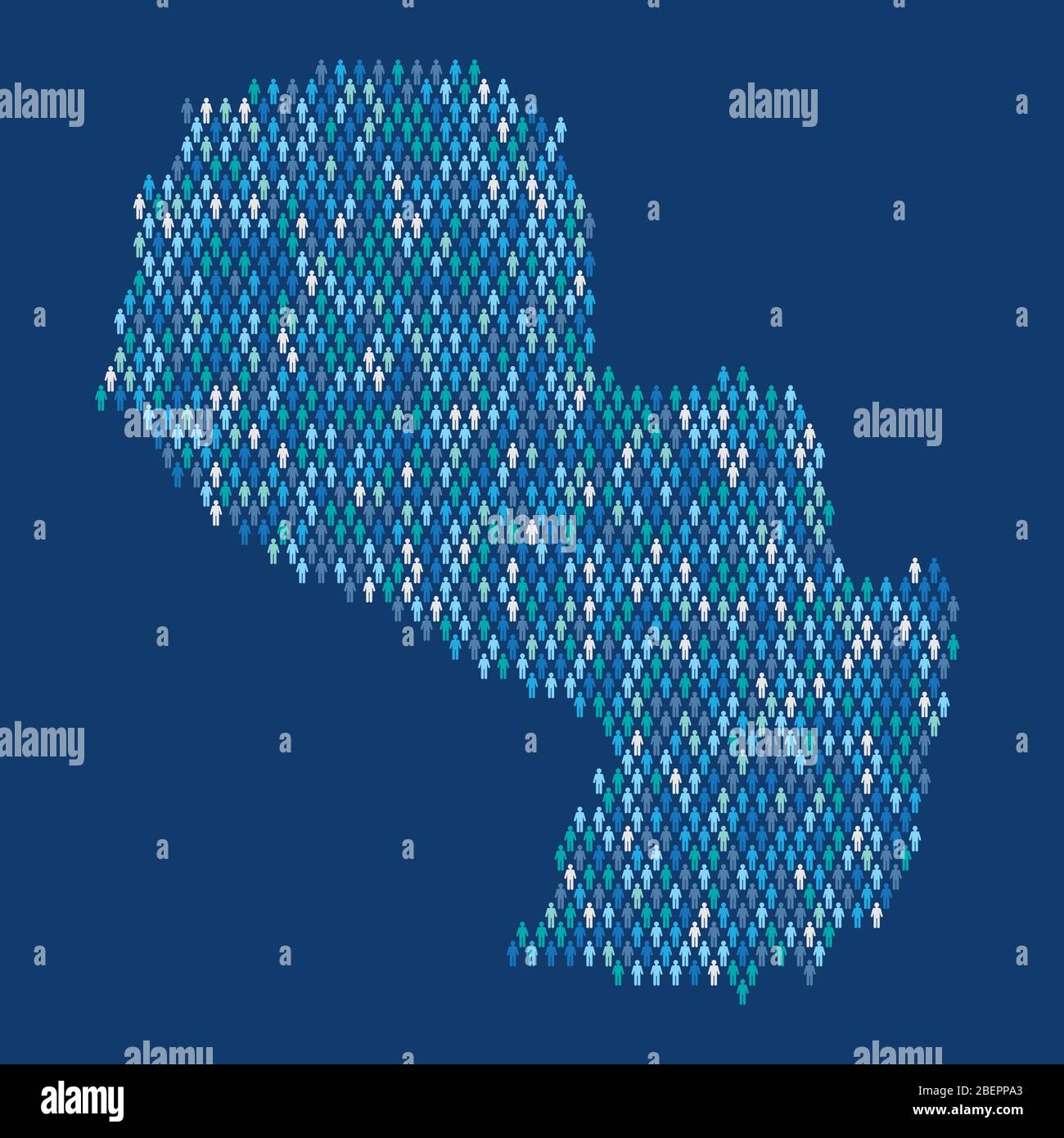 Paraguay population infographic. Map made from stick figure people ...