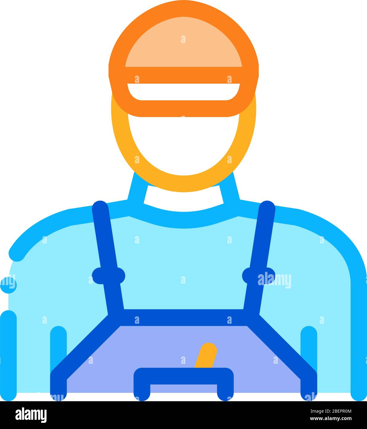 tile stacker worker icon vector outline illustration Stock Vector Image ...