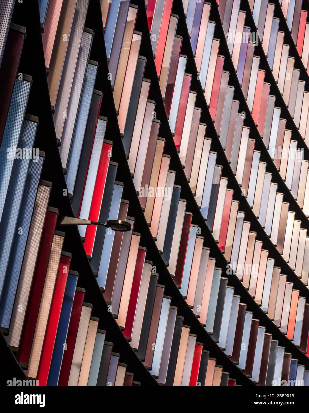Bright panels of color on a modern architecture building of London, UK ...