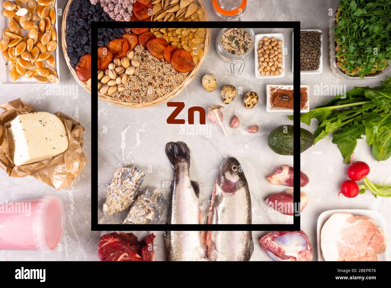 Variety of foods containing Zinc minerals , natural sources of minerals ...