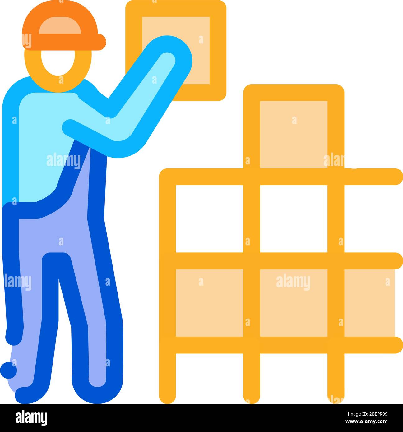 Installing ceramic tile Stock Vector Images - Alamy