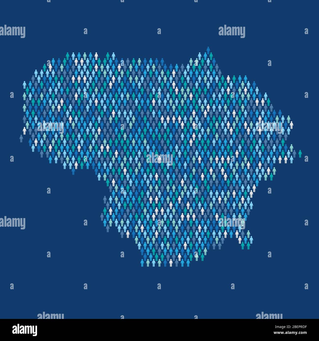 Lithuania population infographic. Map made from stick figure people ...