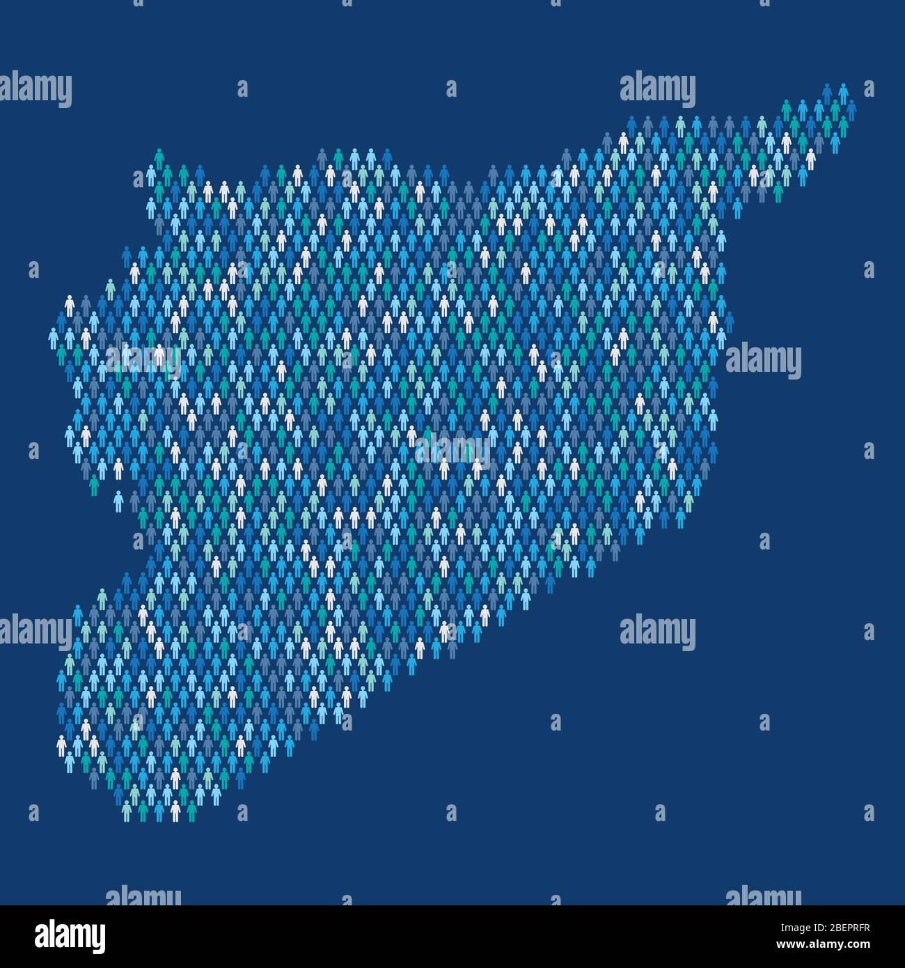 Syria population infographic. Map made from stick figure people Stock ...