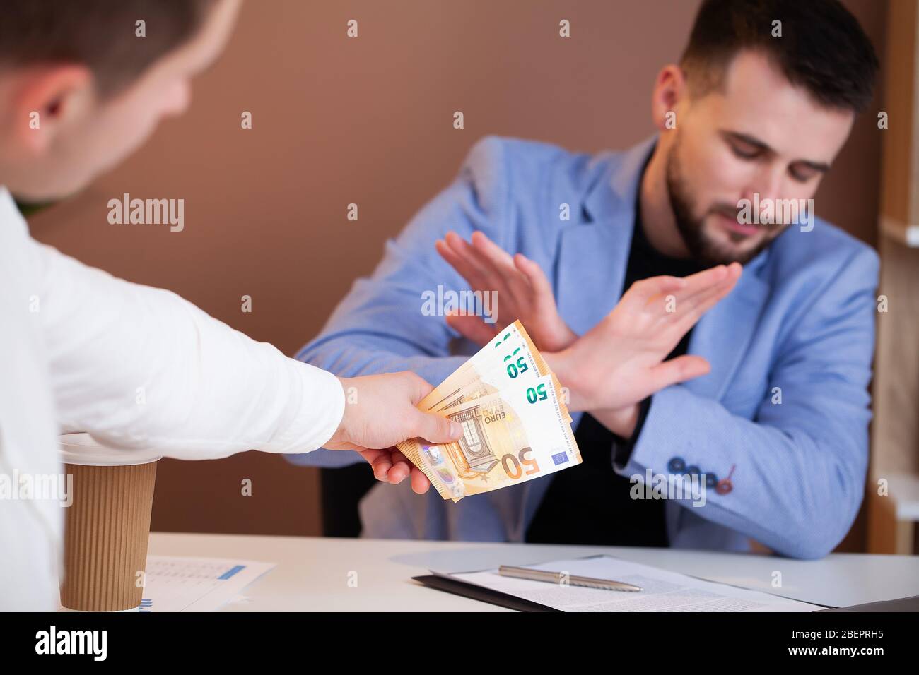 Employee is given a bribe for a favorable signing of contract Stock ...