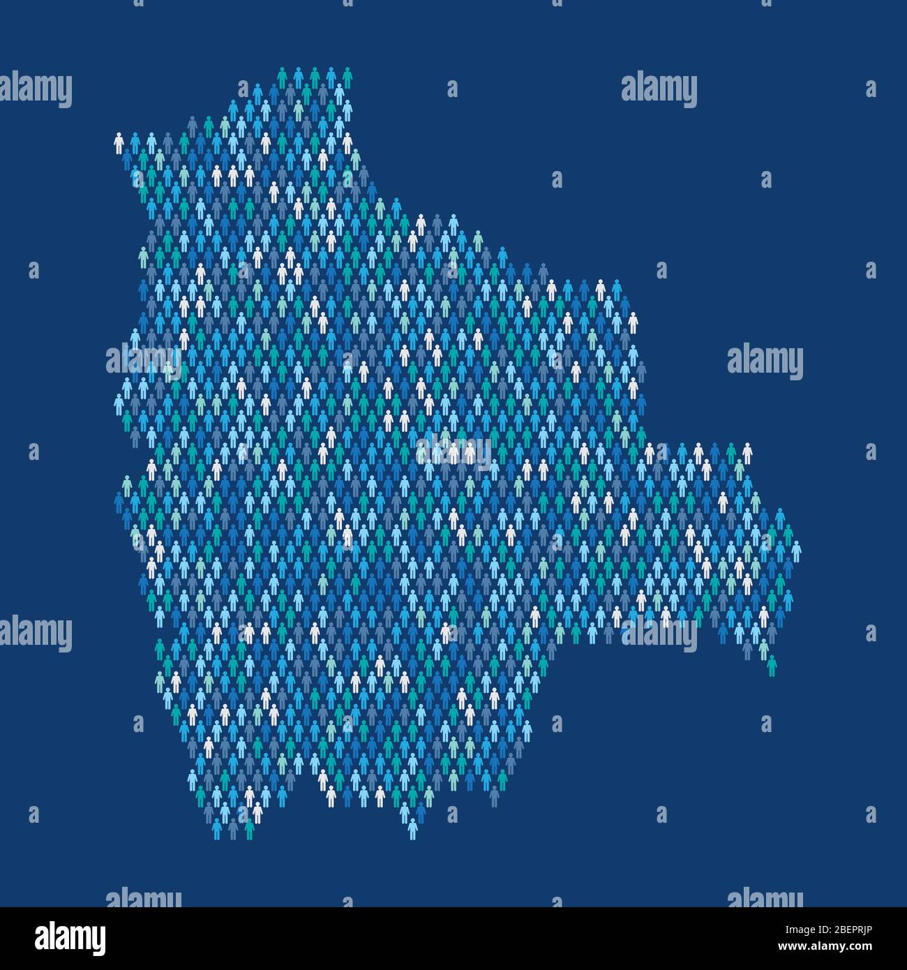 Bolivia population infographic. Map made from stick figure people Stock ...