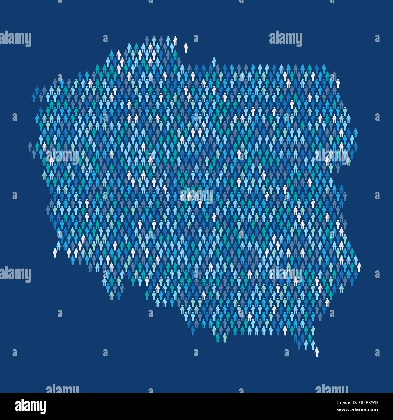 Poland population infographic. Map made from stick figure people Stock ...