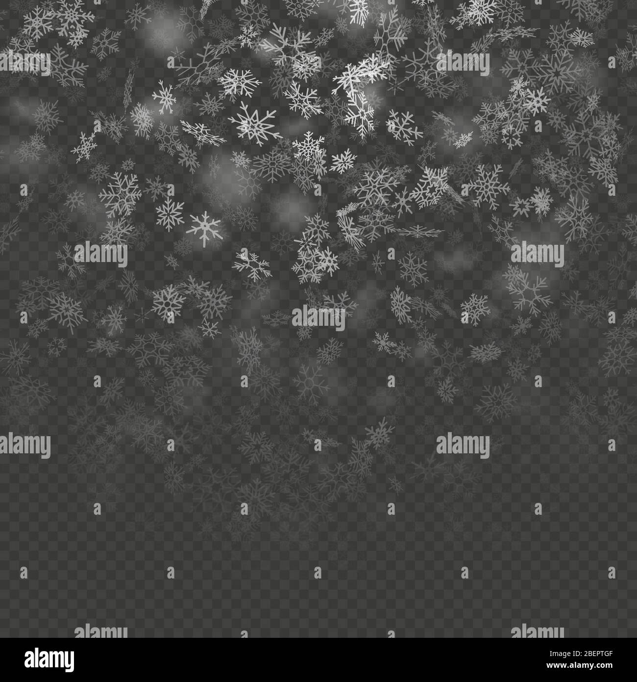 Realistic falling Christmas decoration snowflakes effect isolated on ...