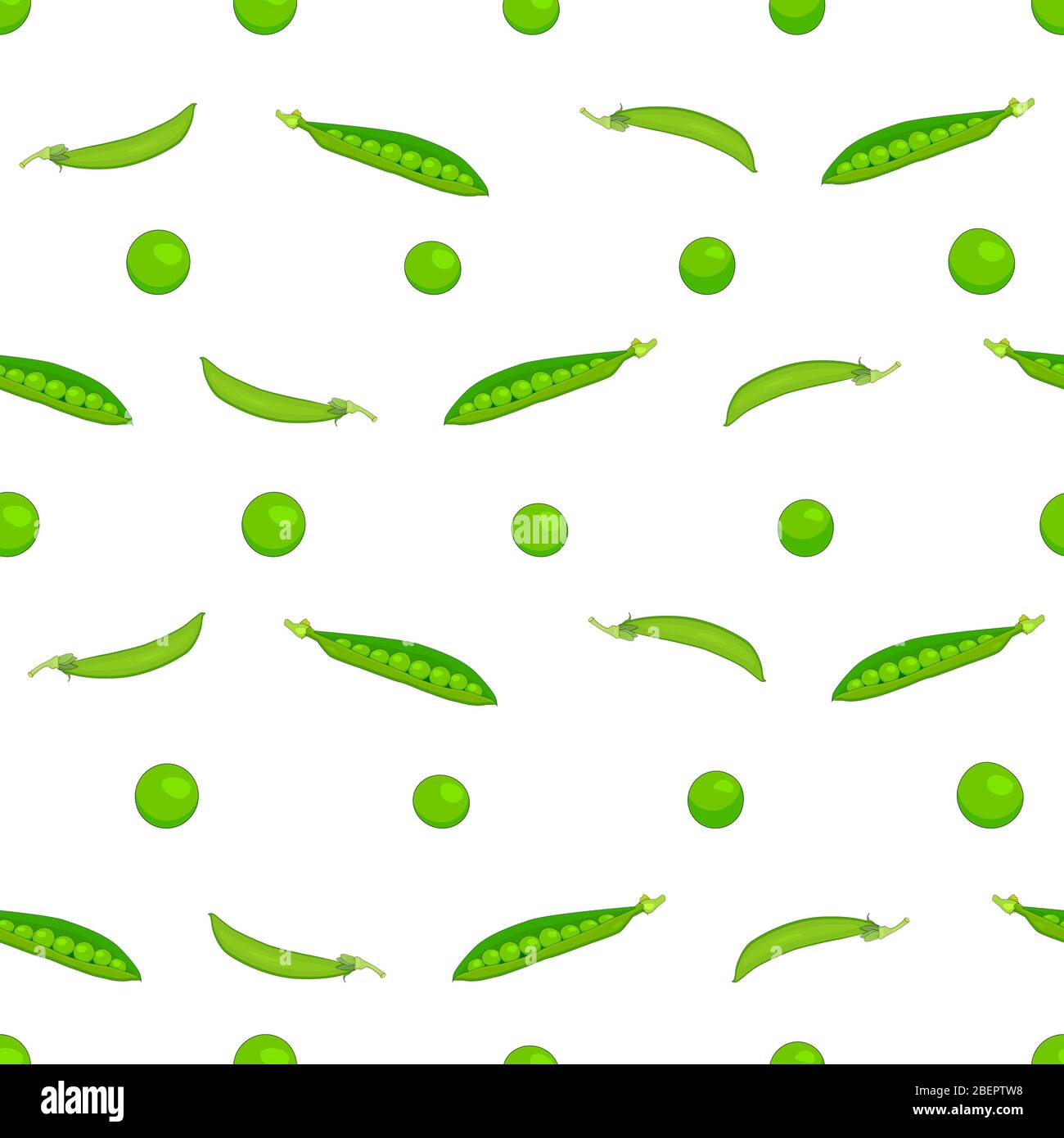 Seamless pattern with green pea isolated on white background. Green ...