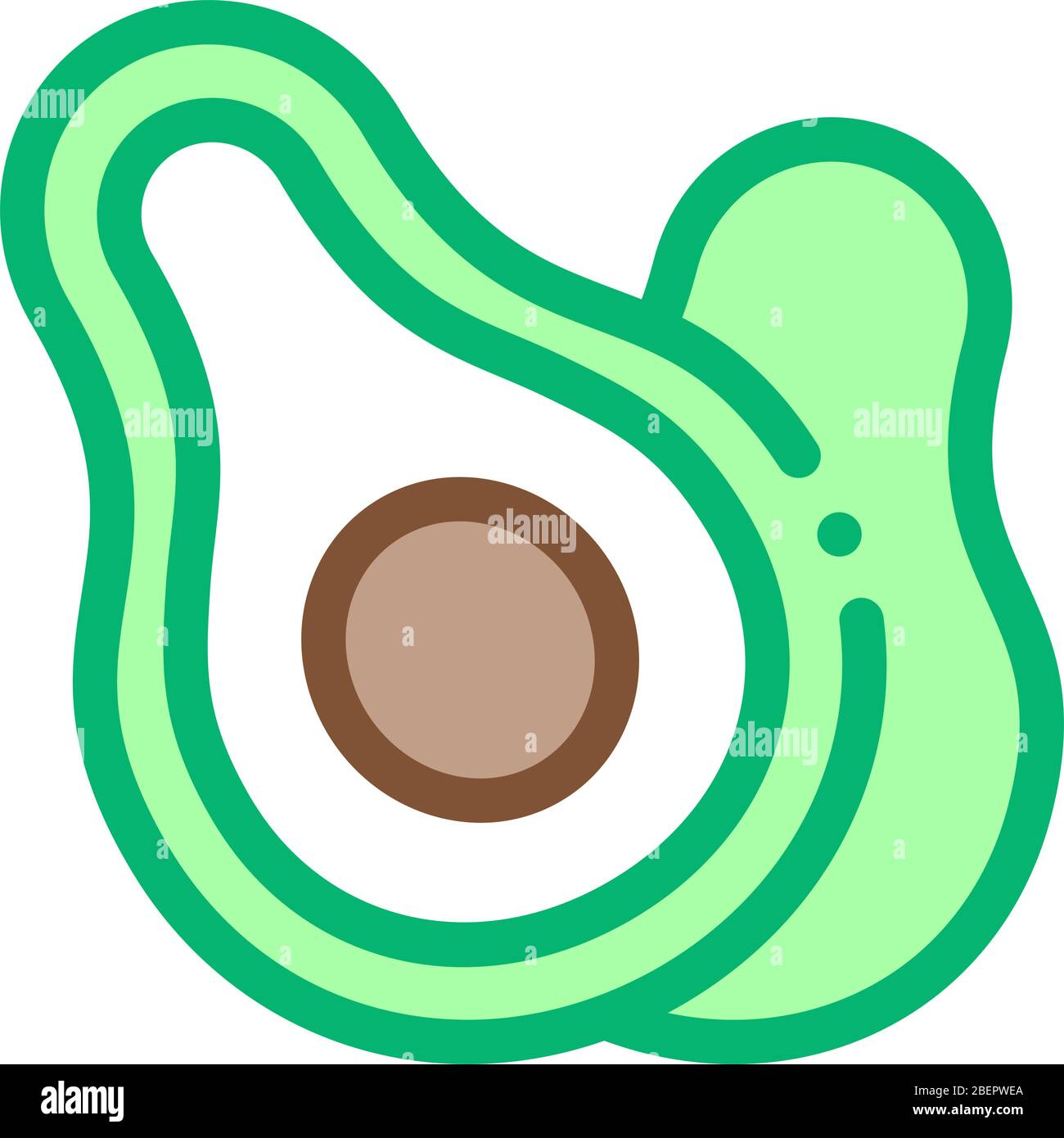 cut avocado icon vector outline illustration Stock Vector Image & Art ...