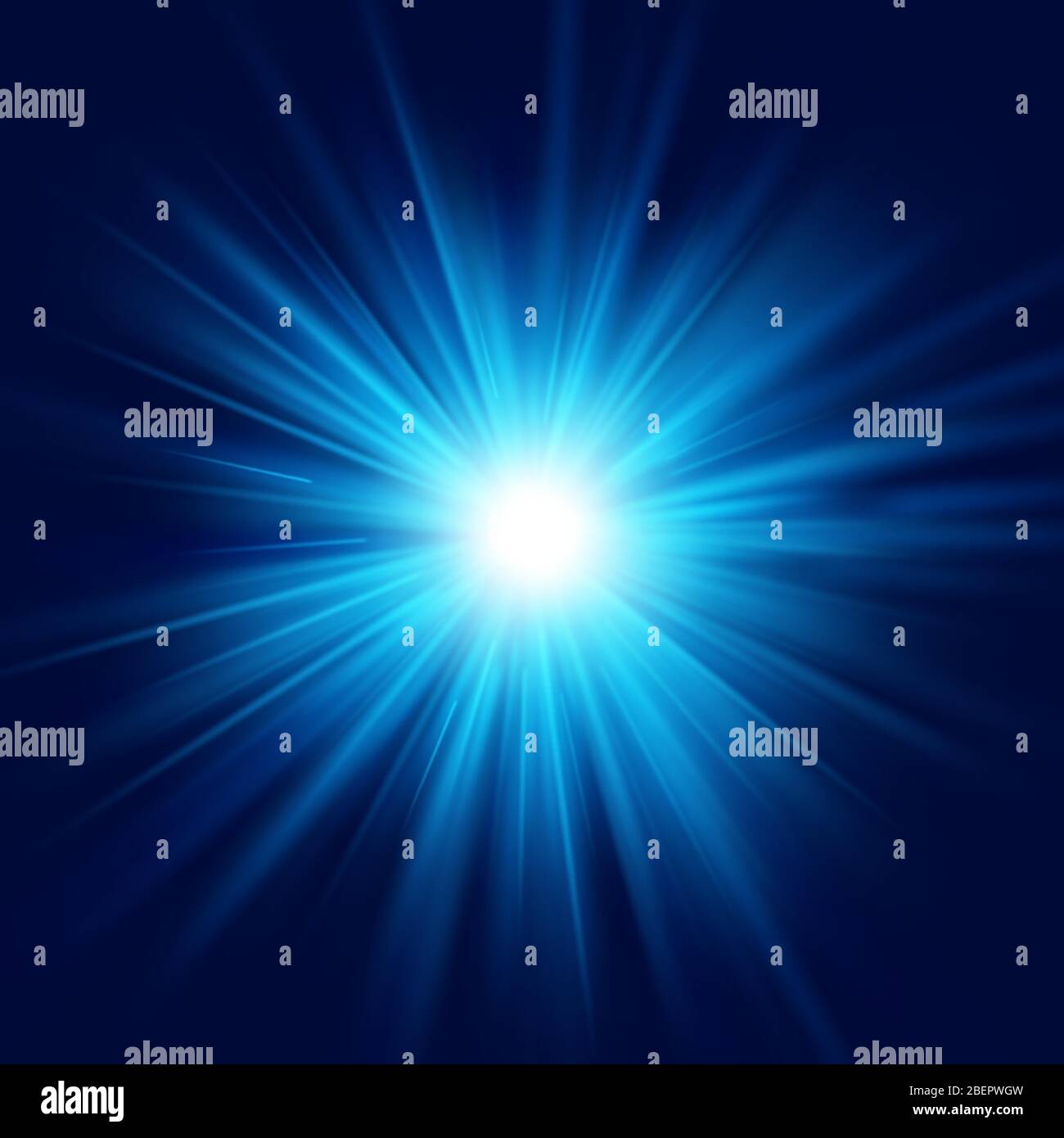 Deep blue glow star burst flare explosion transparent light effect. EPS ...