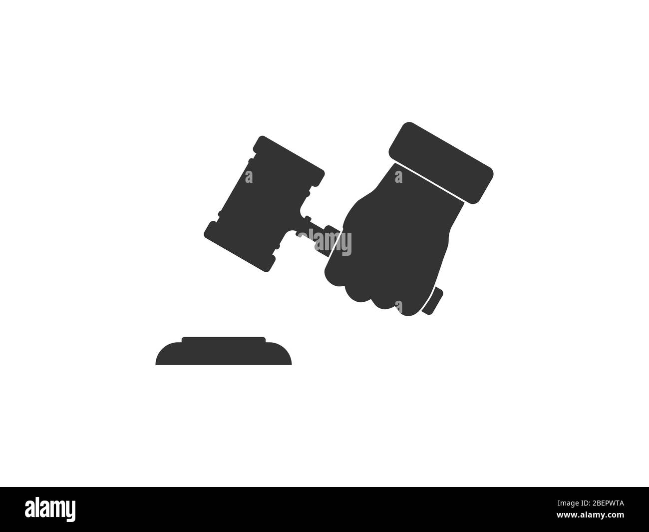 Judge gavel in hand icon. Vector illustration, flat design Stock Vector ...