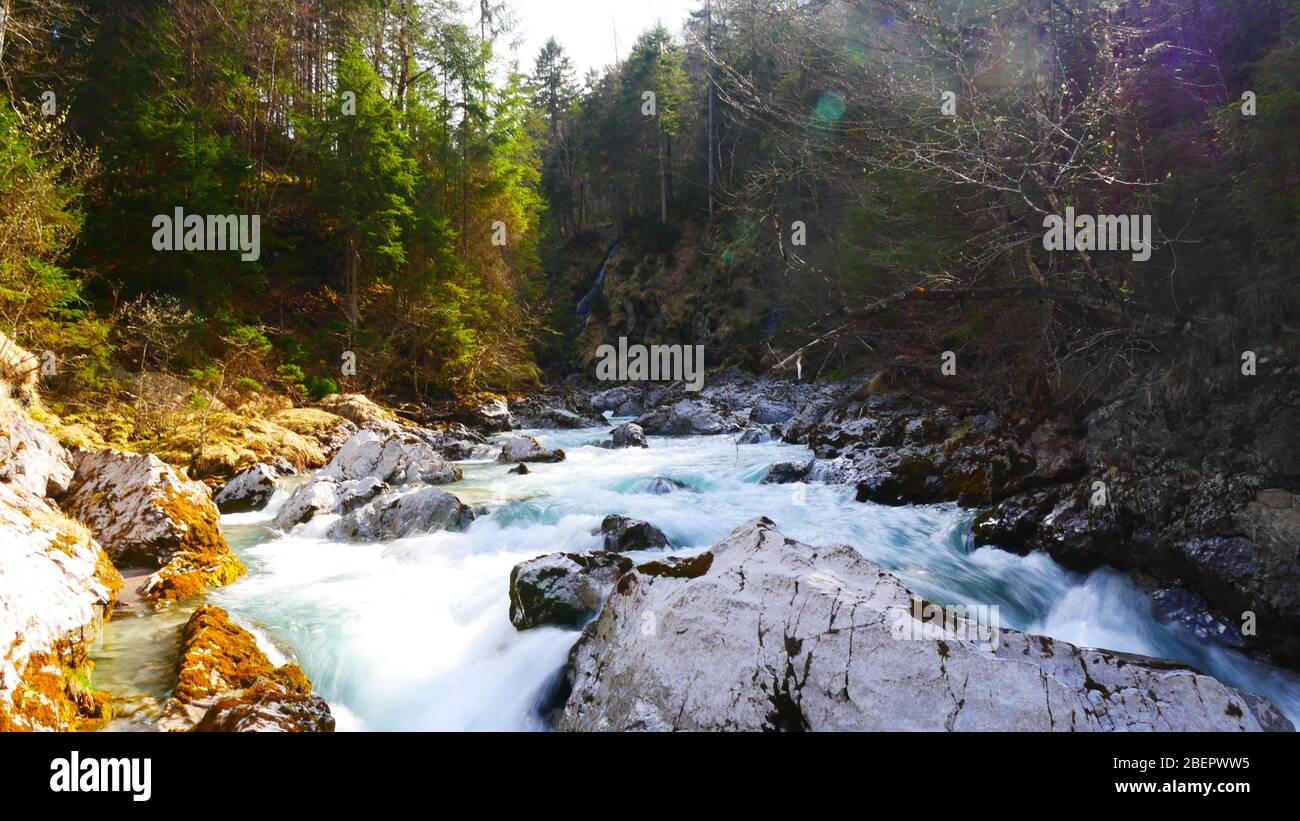 Bad Hindelang, Germany: The Ostrach river Stock Photo - Alamy