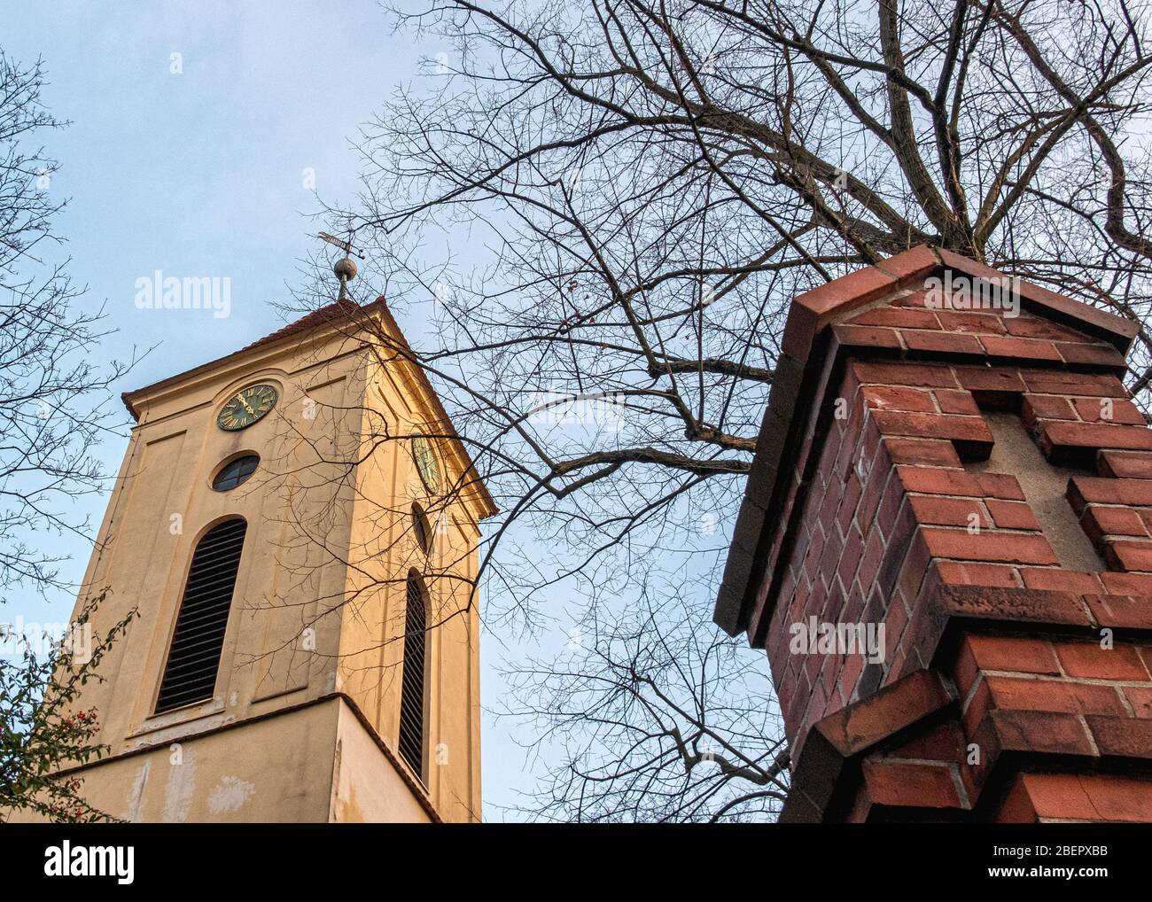 Dorfkirche Rudow. The Evangelical Village Church built 14th century ...