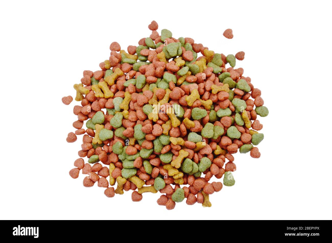 dry instant dog food bulk on white background Stock Photo - Alamy