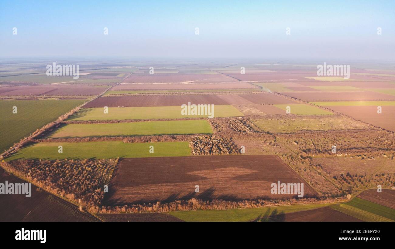 Aerial farm green village hi-res stock photography and images - Alamy