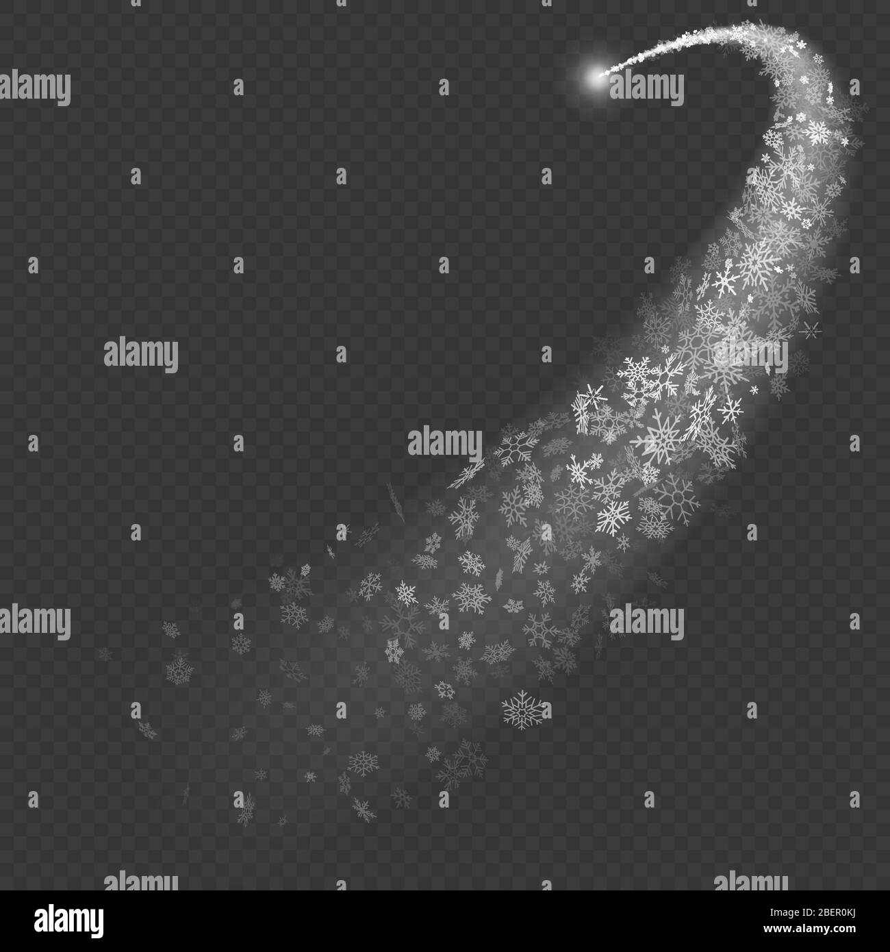 Light trace effect stars bursts with snowflakes isolated on transparent ...