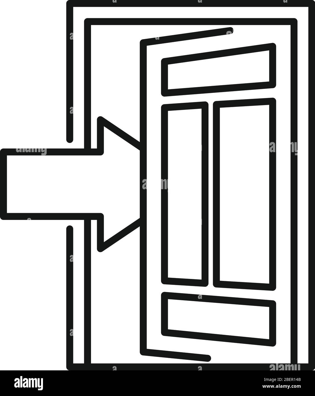Open door frame icon. Outline open door frame vector icon for web ...