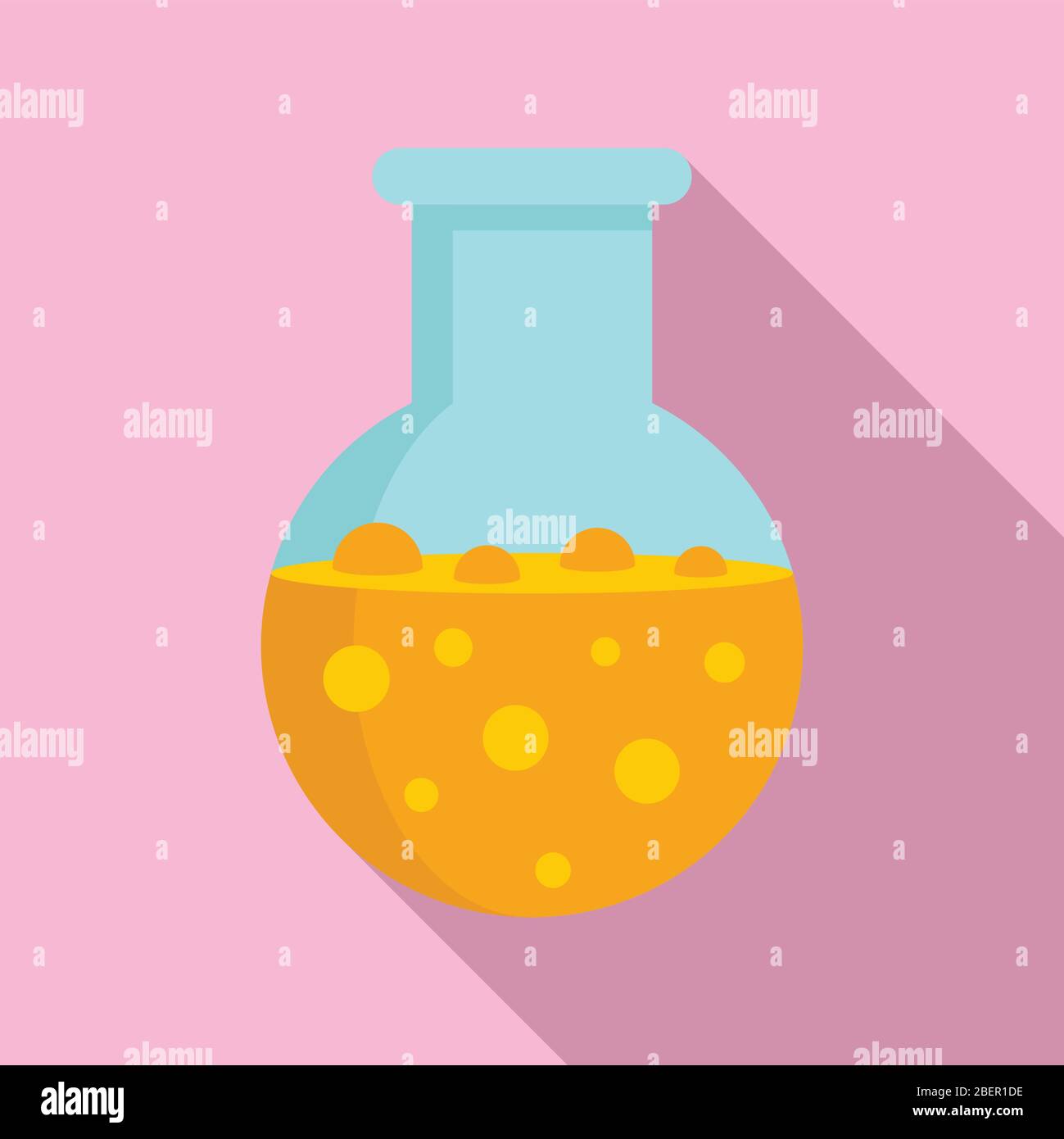 Chemical boiling flask icon. Flat illustration of chemical boiling ...