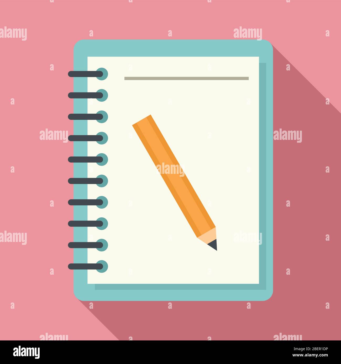 Lesson pencil notebook icon. Flat illustration of lesson pencil ...