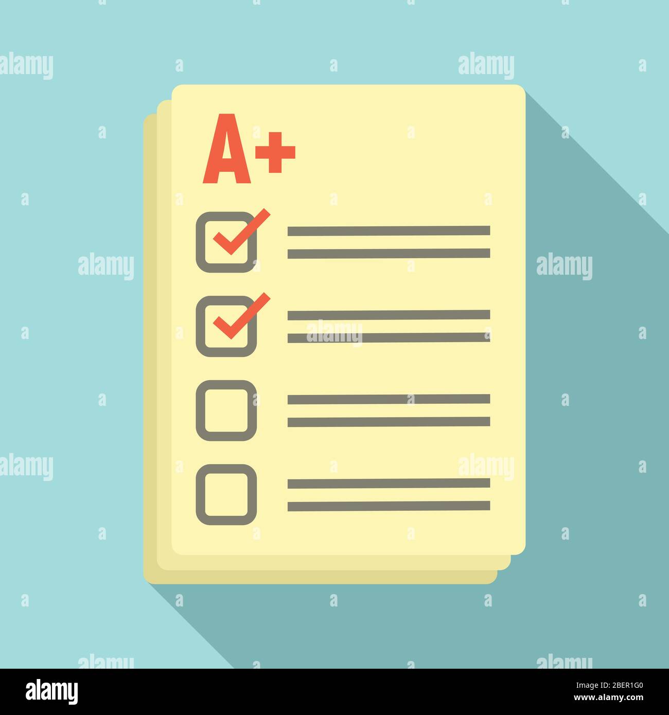 Lesson paper test icon. Flat illustration of lesson paper test vector ...