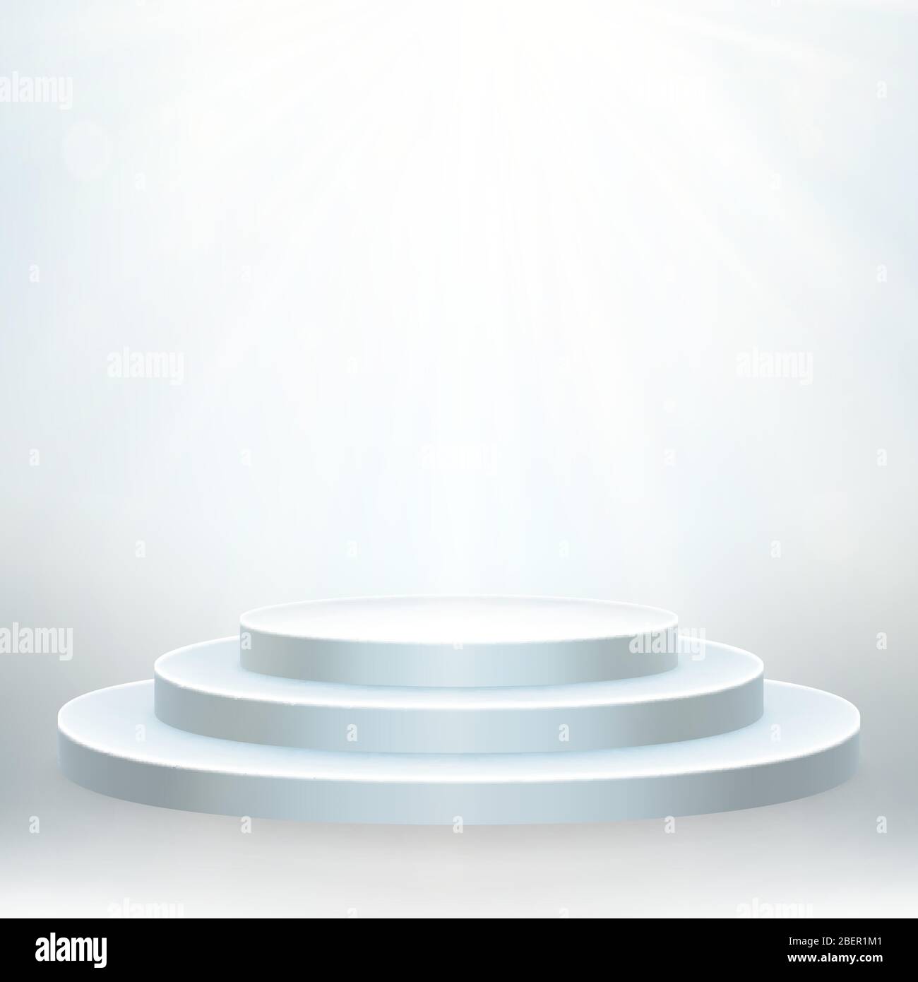 Transparent realistic effect. Round podium with lights for event or ...