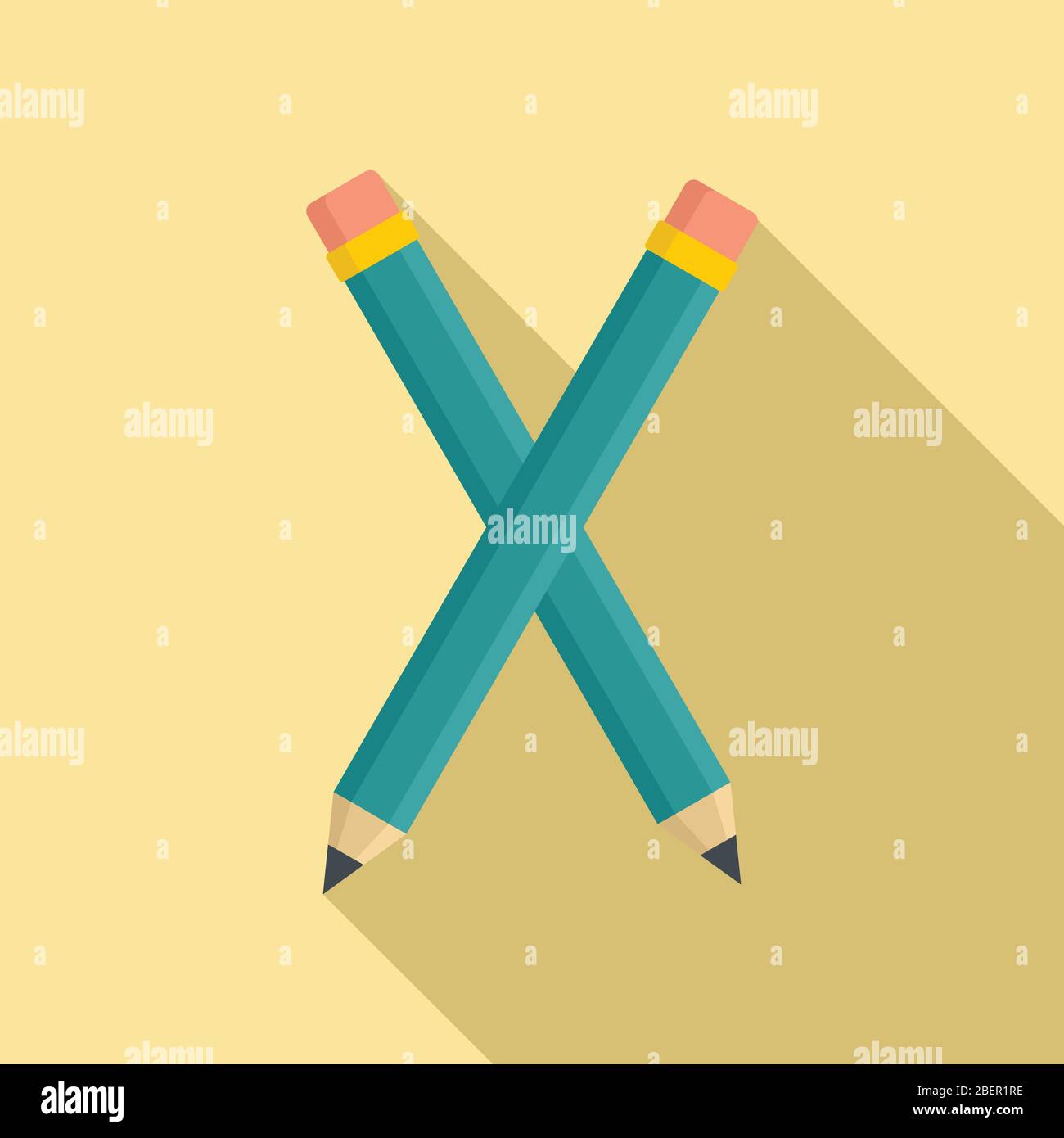 Crossed pencil icon. Flat illustration of crossed pencil vector icon ...