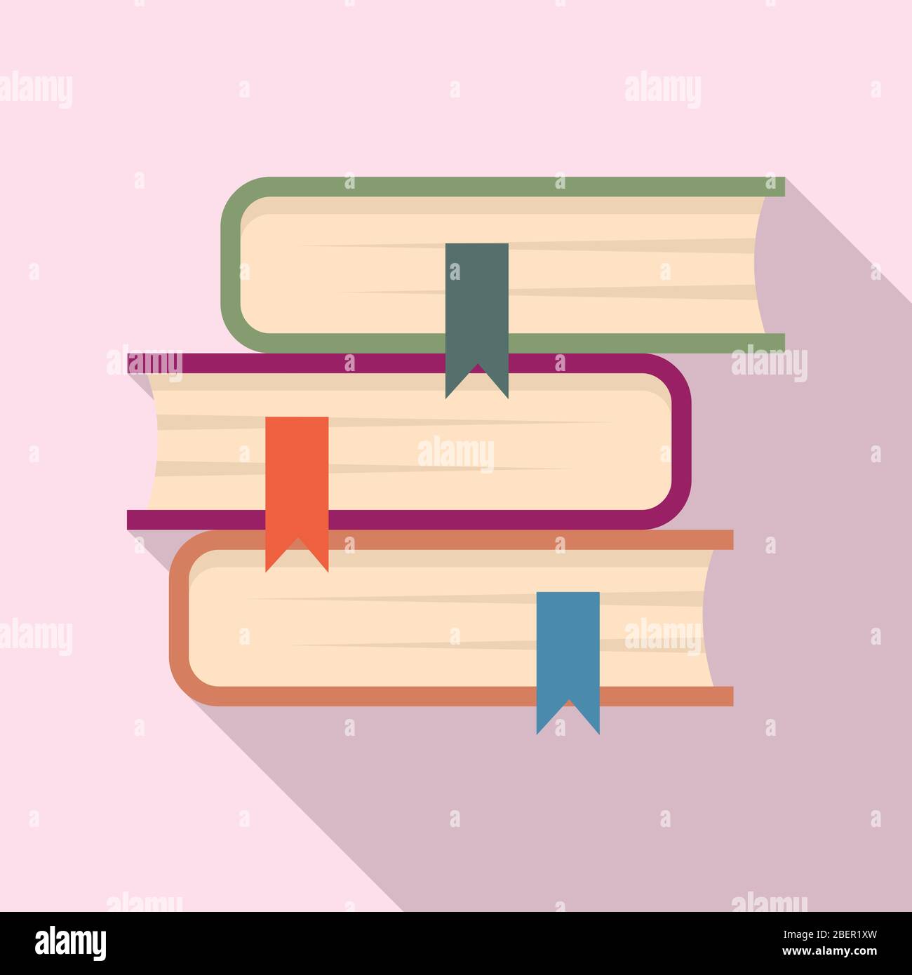 Book stack icon. Flat illustration of book stack vector icon for web ...