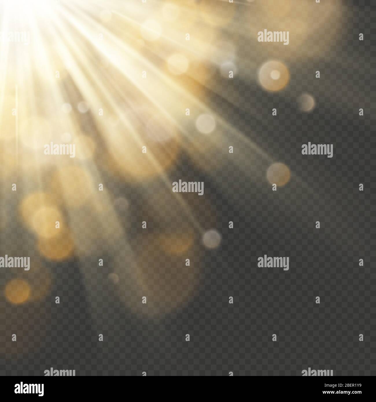 Light effect with glitter, sequins. Shining rays with bokeh. Sun ...