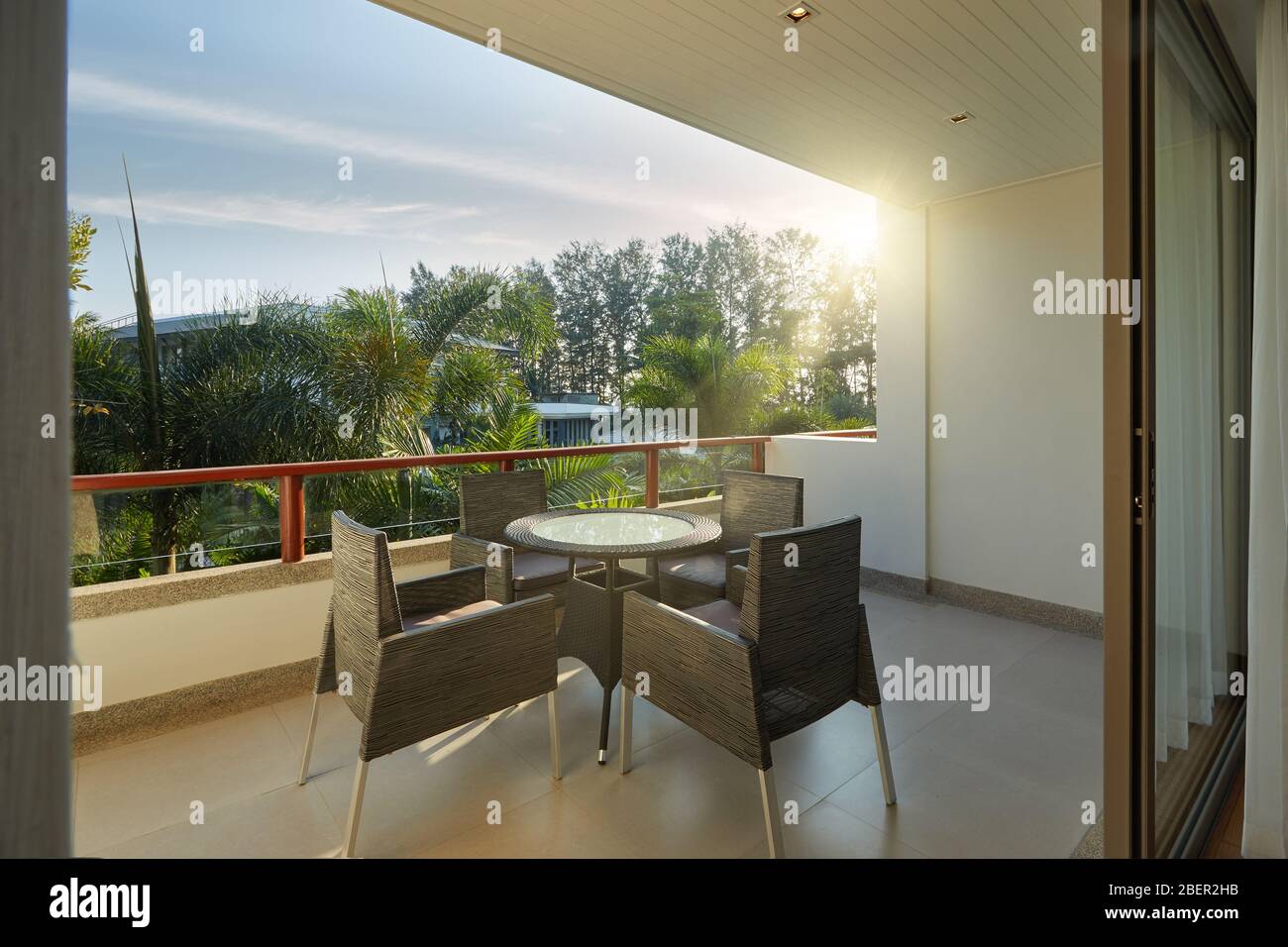 Modern hotel room balcony hi-res stock photography and images - Alamy