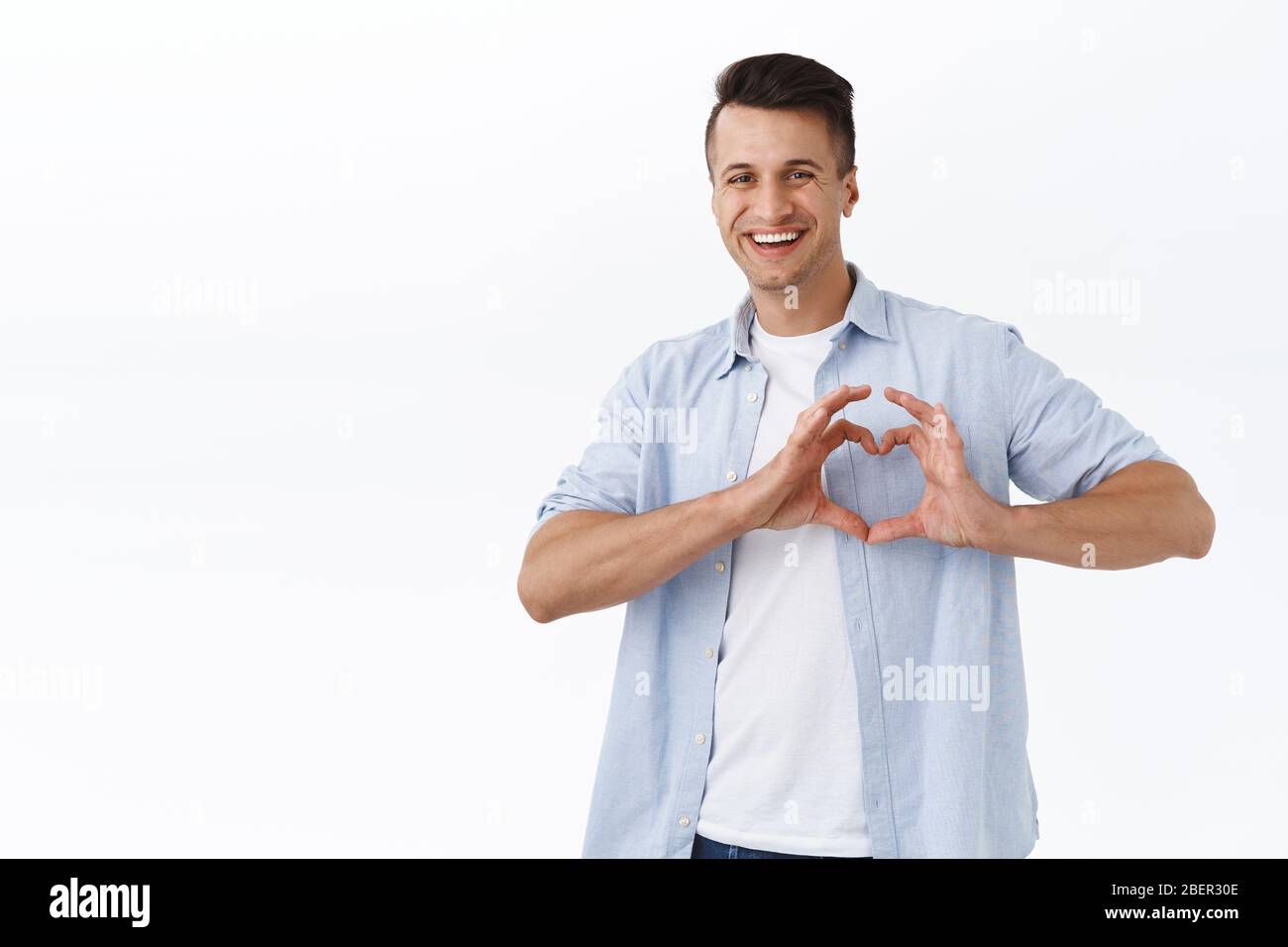 Relationship, emotions and feelings concept. Portrait of happy lovely ...