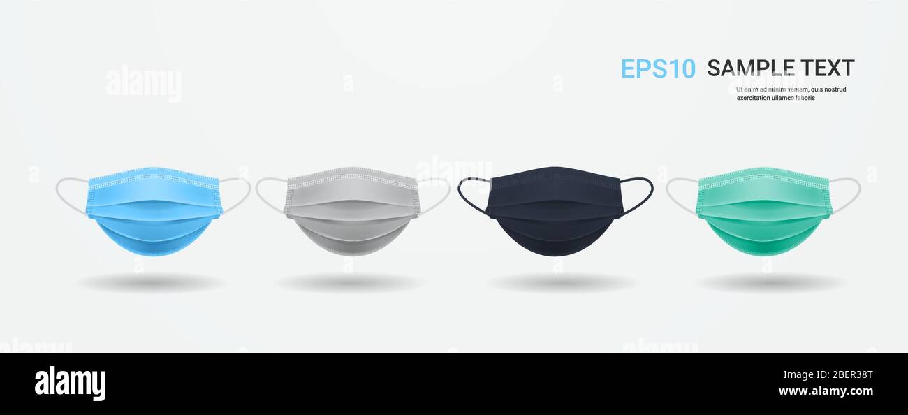 set colorful antiviral medical respiratory protection face masks ...