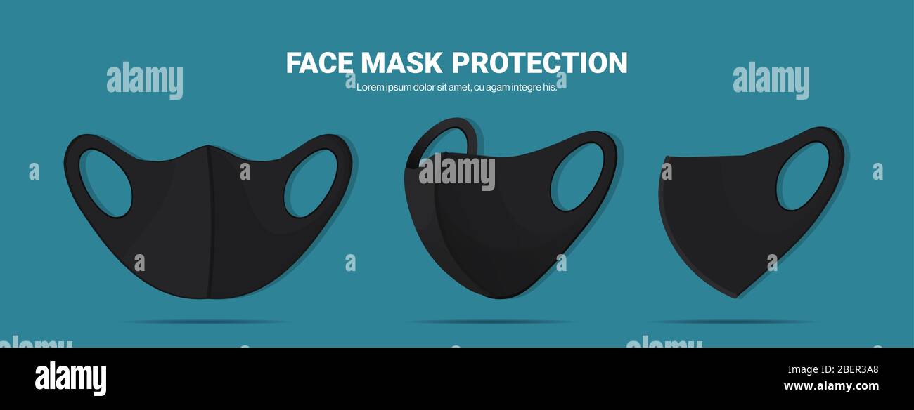 black antiviral medical respiratory face masks coronavirus protection ...