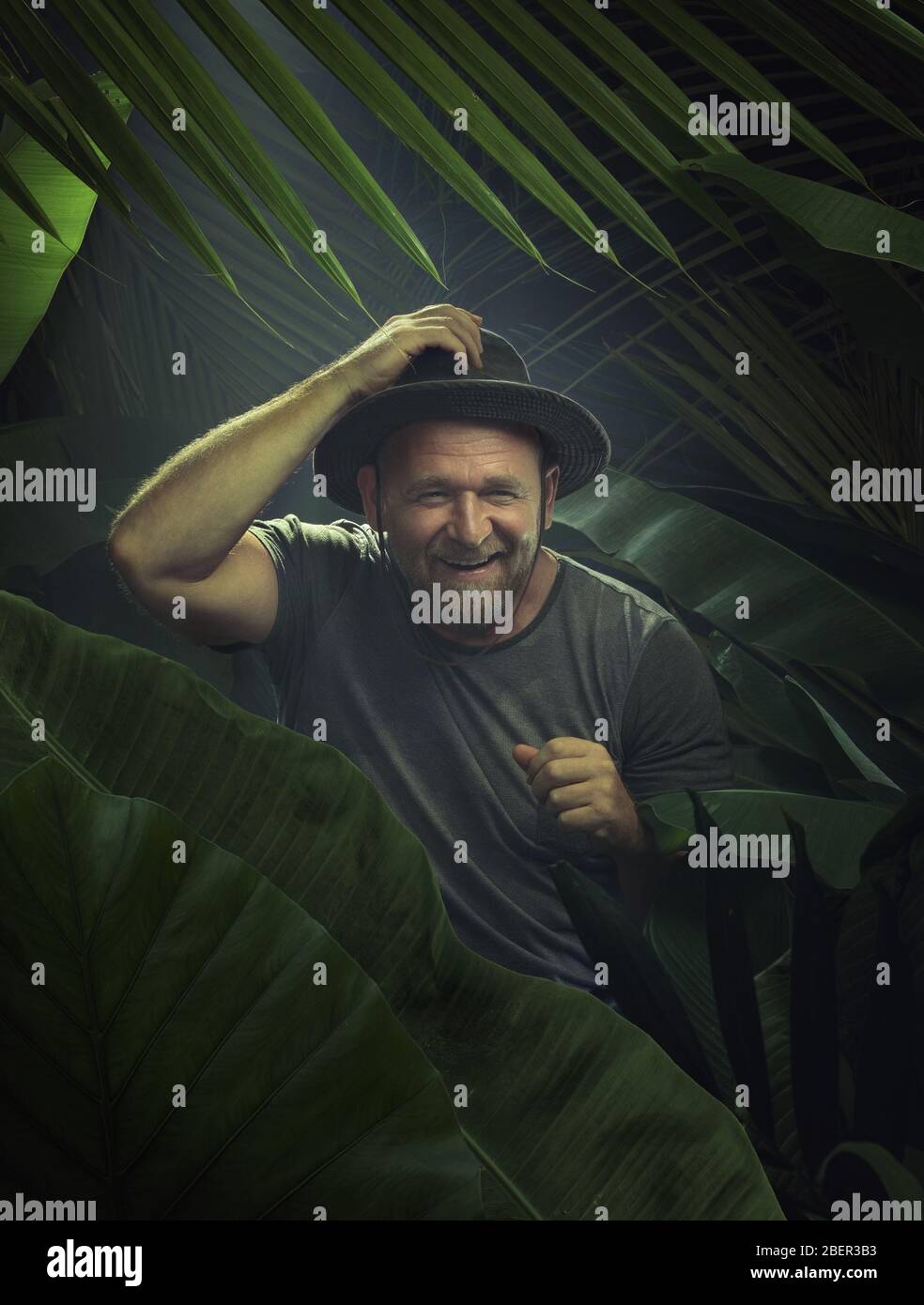 man in jungle Stock Photo - Alamy