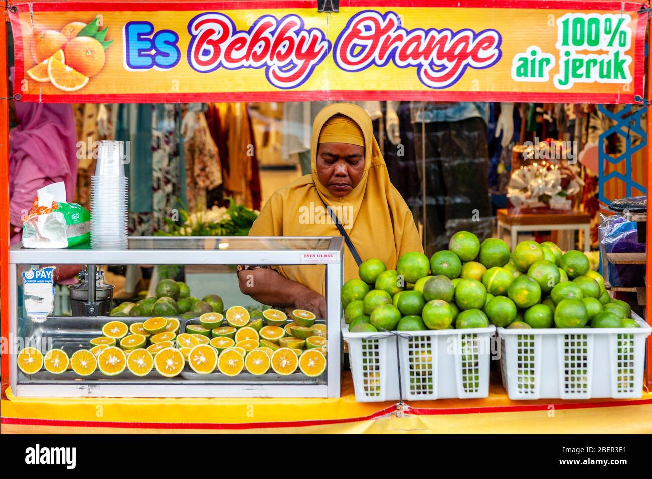 A Colourful Juice Stall, Malioboro Street, Yogyakarta, Indonesia Stock ...