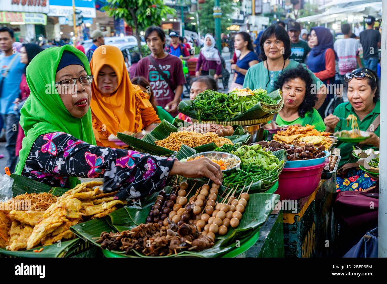 A Colourful Street Food Stall, Malioboro Street, Yogyakarta, Indonesia ...