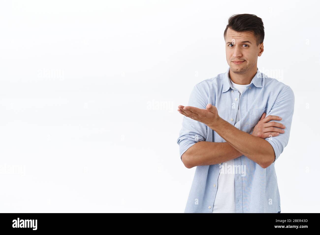 What the hell is this. Portrait of skeptical disappointed handsome man ...