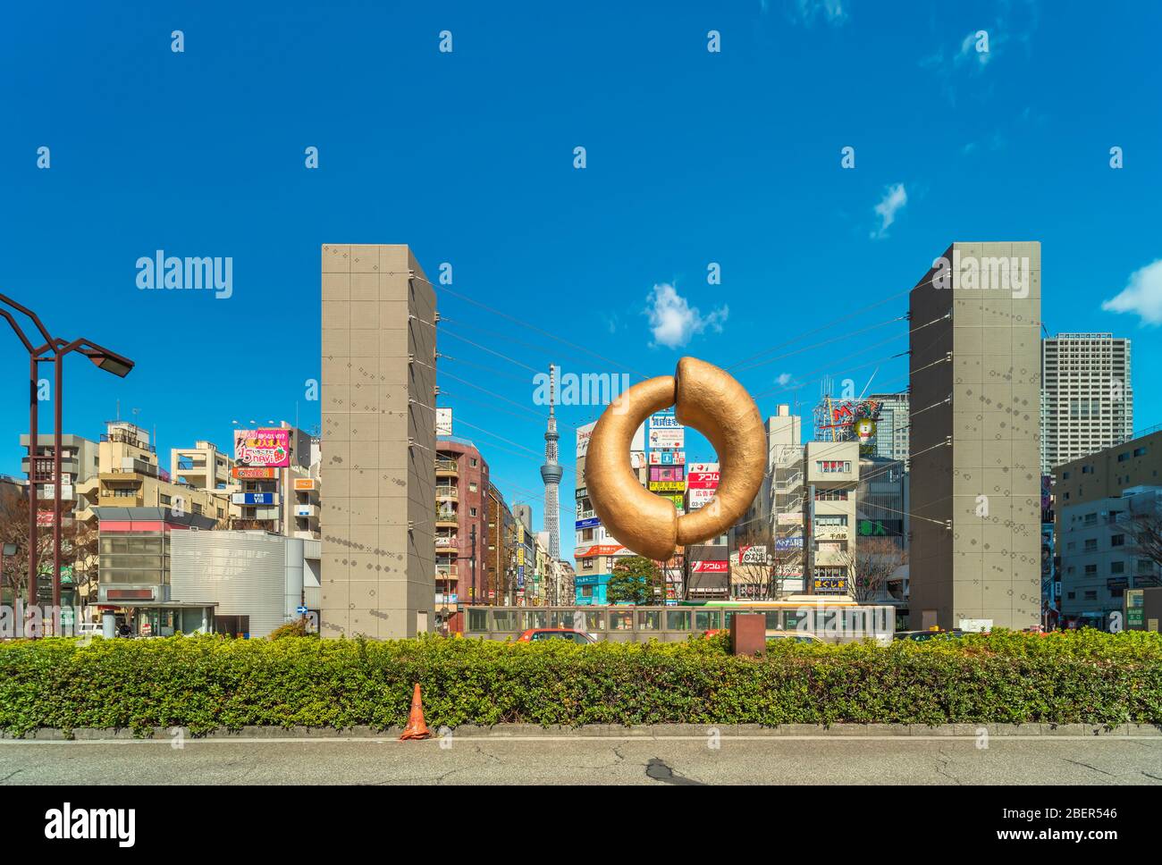 tokyo, japan - march 08 2020: Tokyo Skytree and public art monument in ...