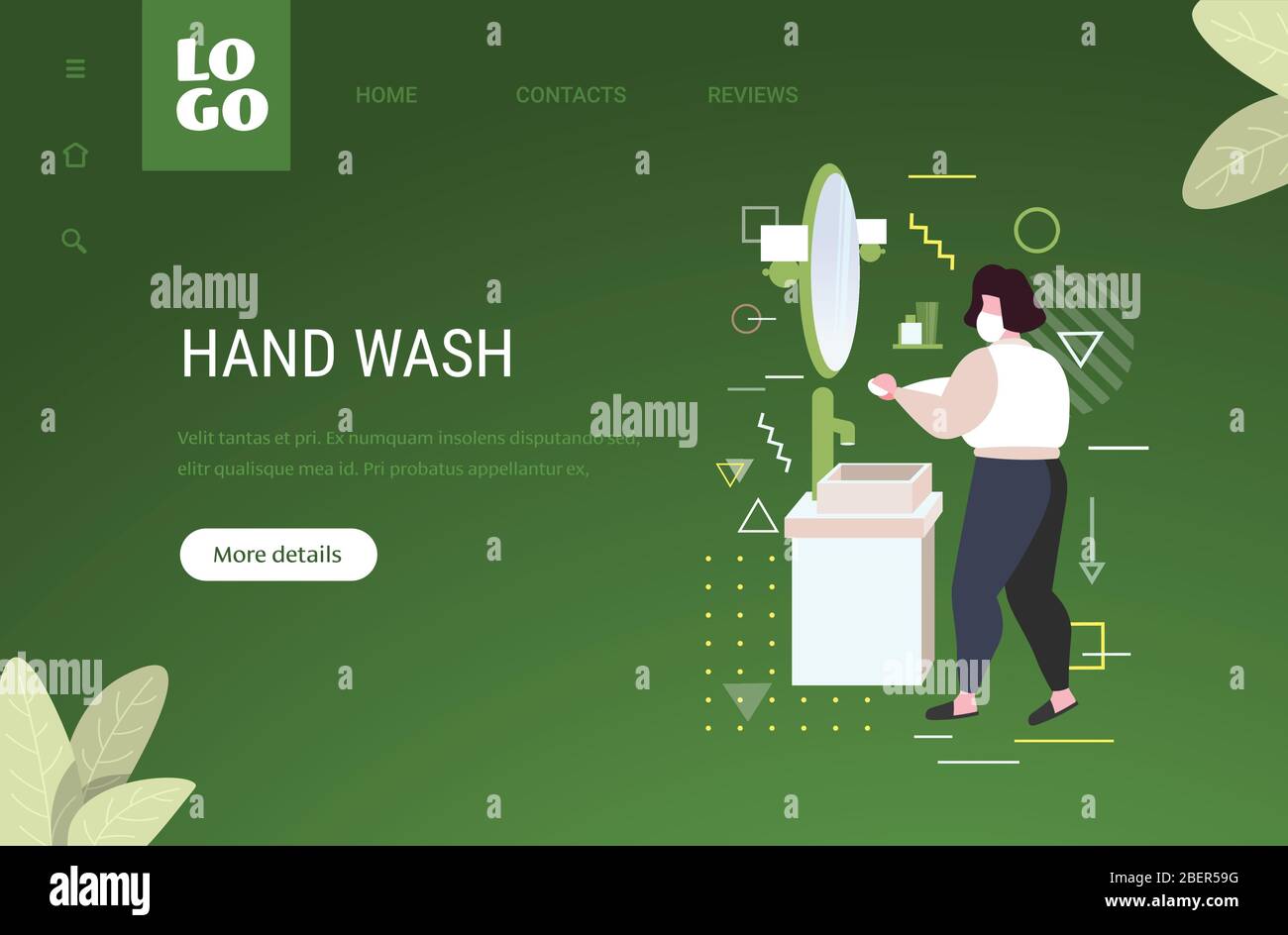 woman in face mask washing hands with soap in bathroom coronavirus ...