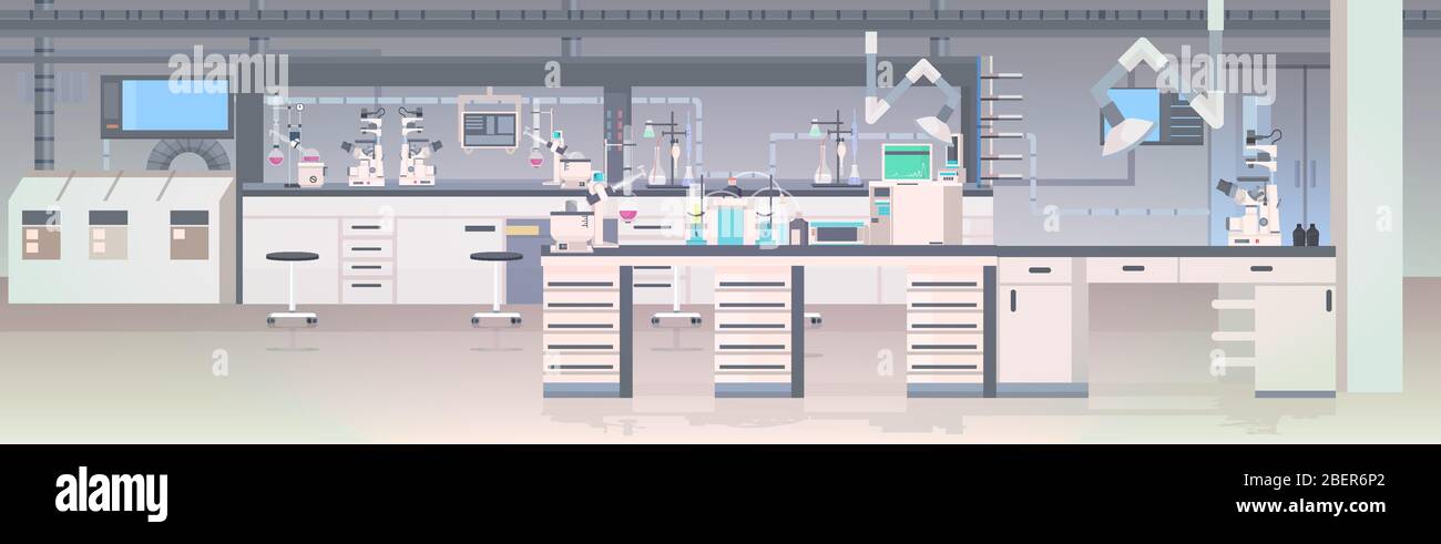 modern lab interior empty no people chemical laboratory with furniture ...