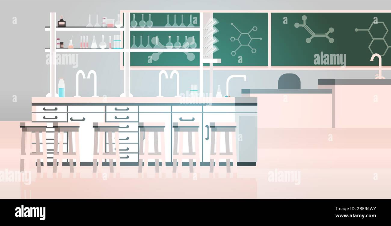 laboratory chemical in science classroom interior of university college ...