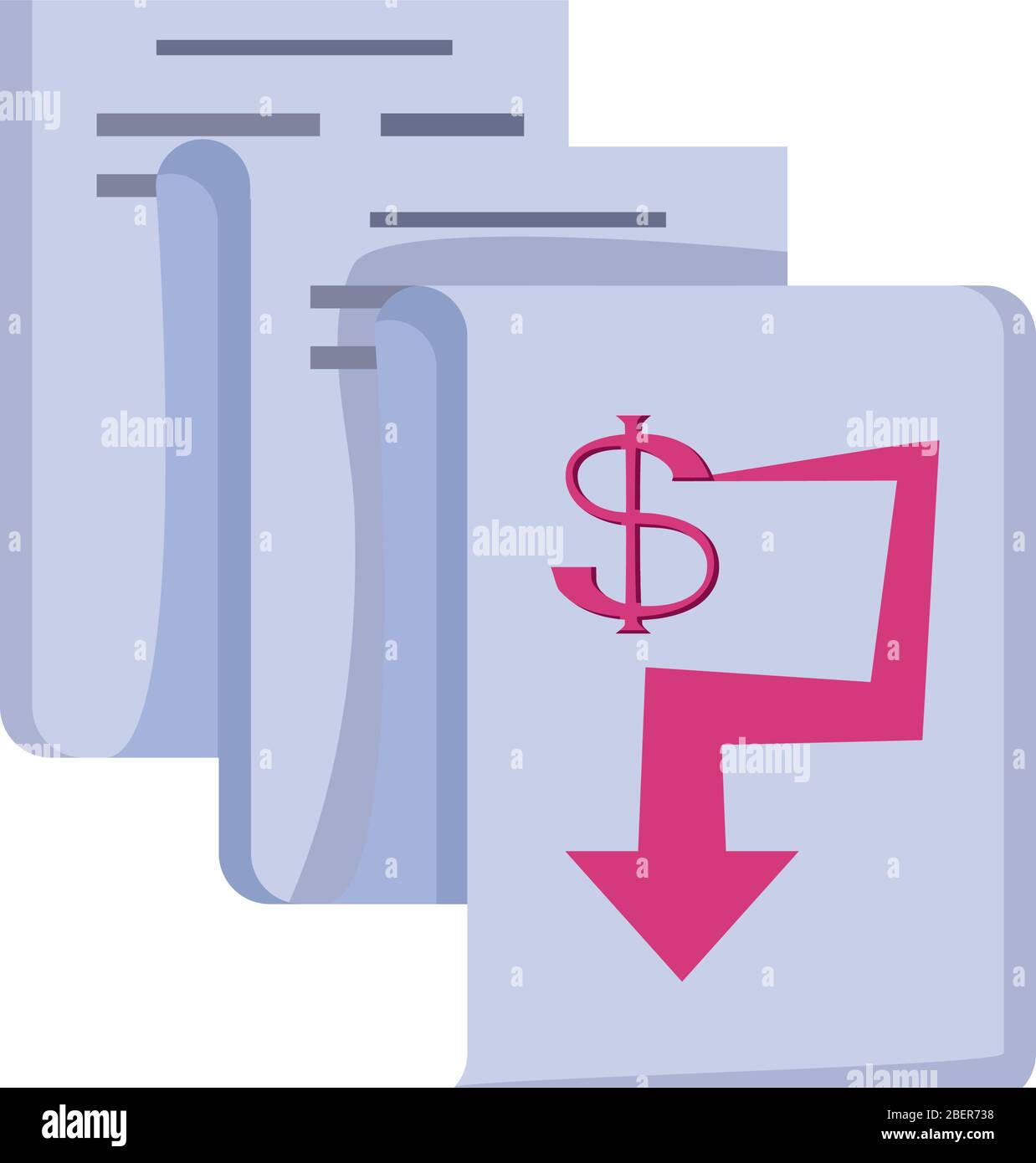 report with down arrow on white background vector illustration design ...
