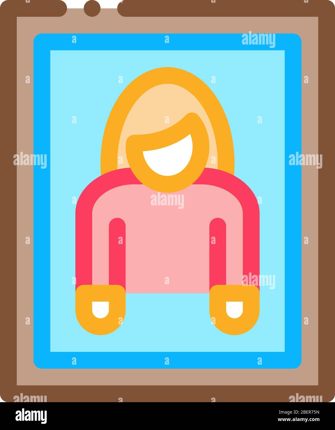 photo of woman in frame icon vector outline illustration Stock Vector ...