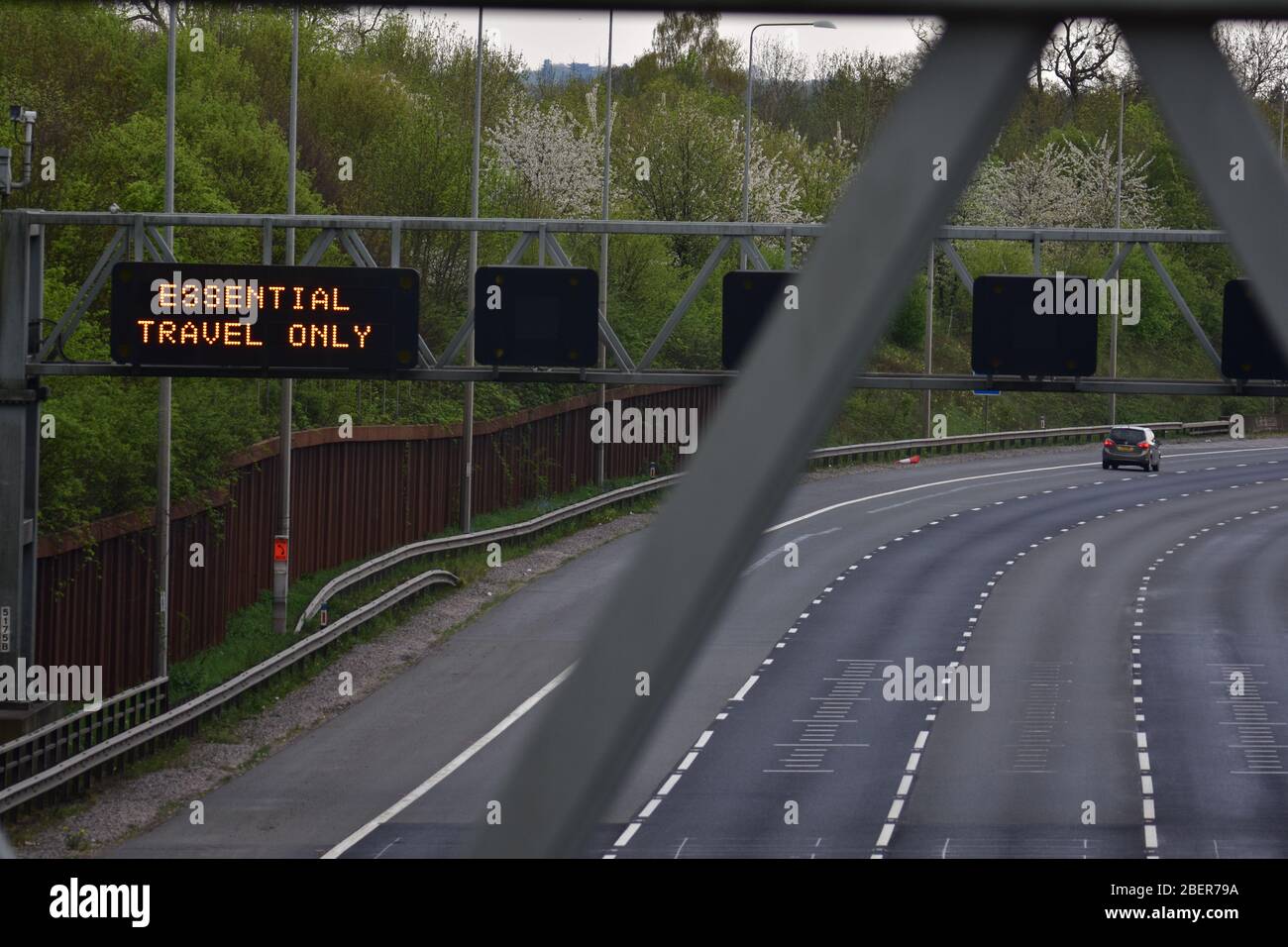 Empty M25 Motorway during covid19 Lockdown one. England UK Stock Photo ...