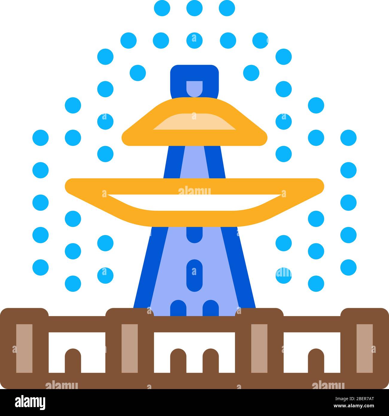 viewing fountain icon vector outline illustration Stock Vector Image ...