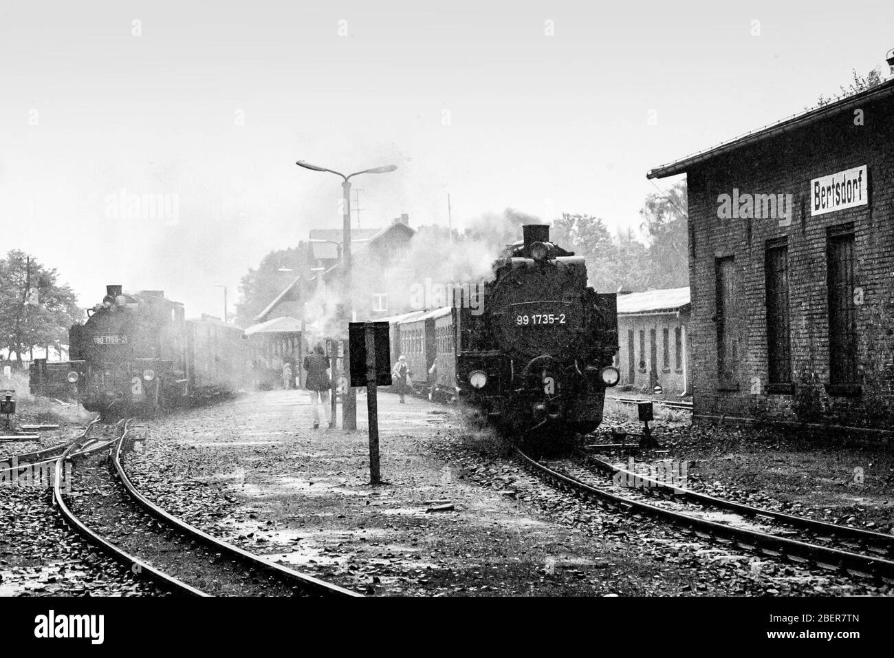 A steam train on the Zittau narrow gauge railway in 1990 Stock Photo ...