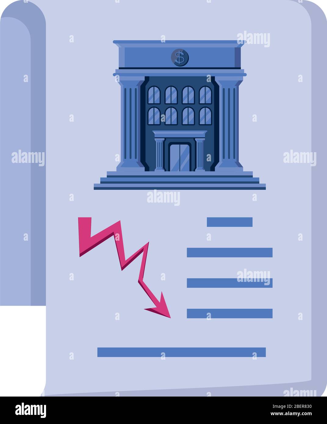 report with down arrow on white background vector illustration design ...